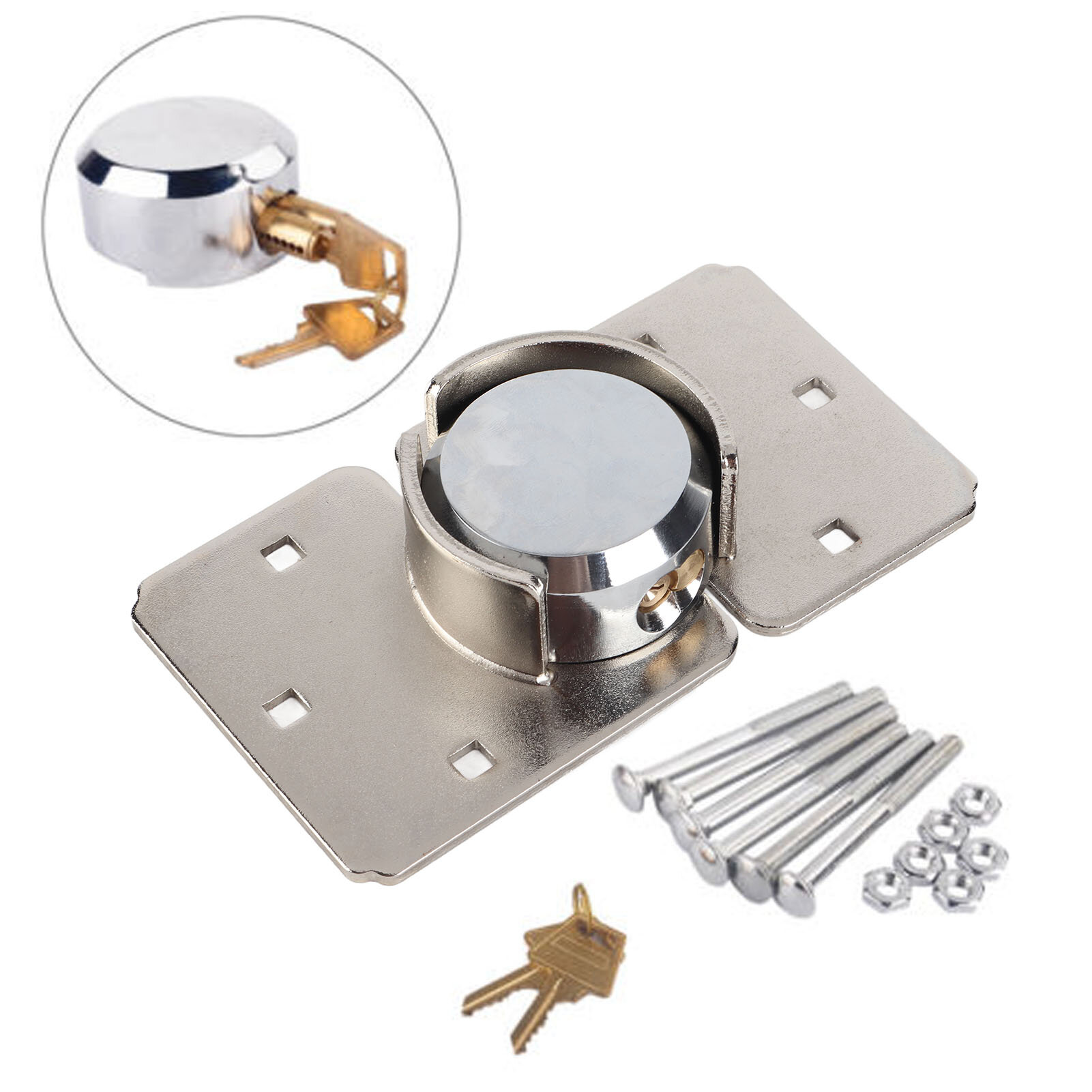 Сверхпрочный 1/2 X замок для гаража, сарая, дверь фургона, комплект замков с защелкой, сталь 73 мм