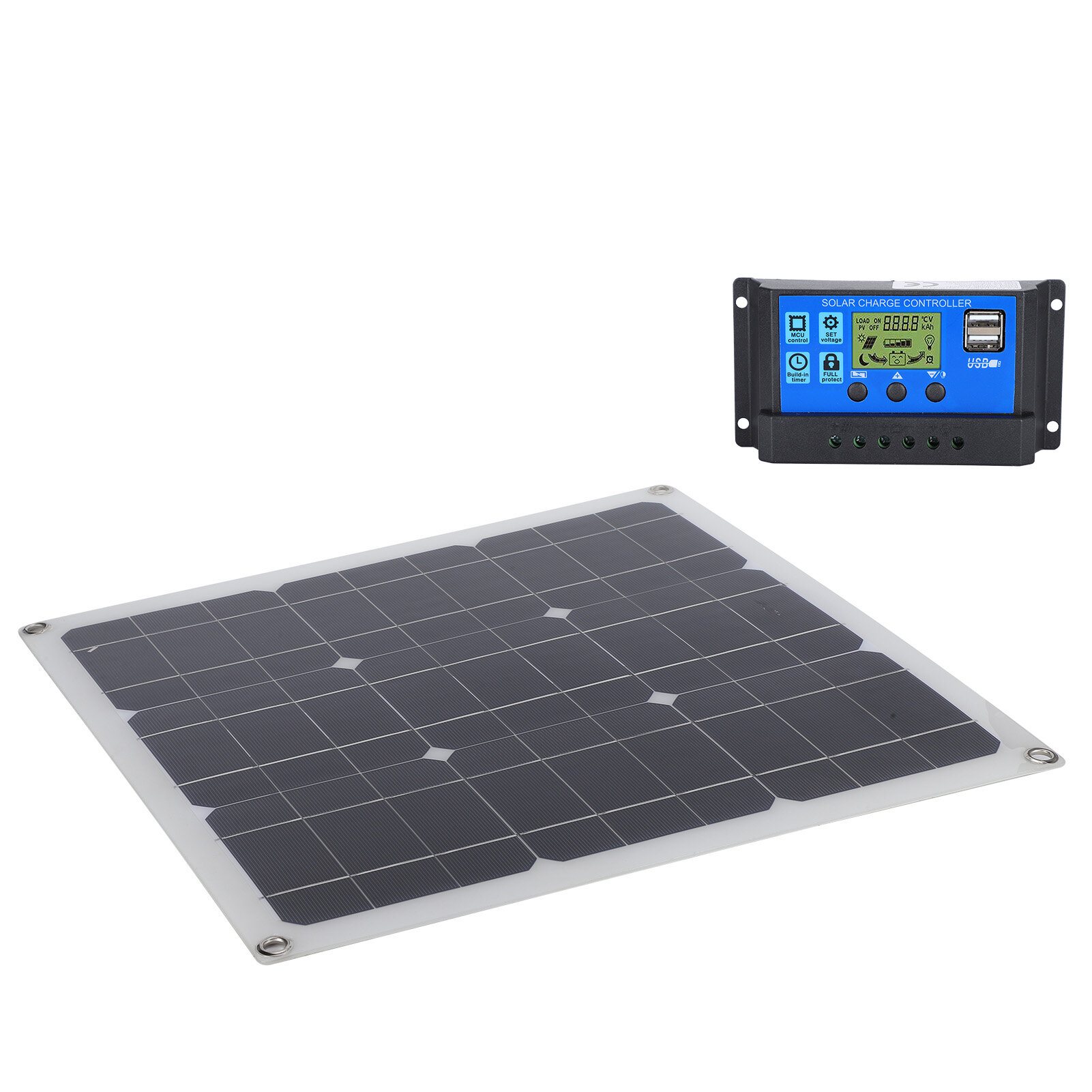 Переносные уличные монокристаллические солнечные панели с контроллером для зарядки и автономного энергоснабжения