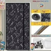 Занавеска на дверь нитяная 100x200 см черный