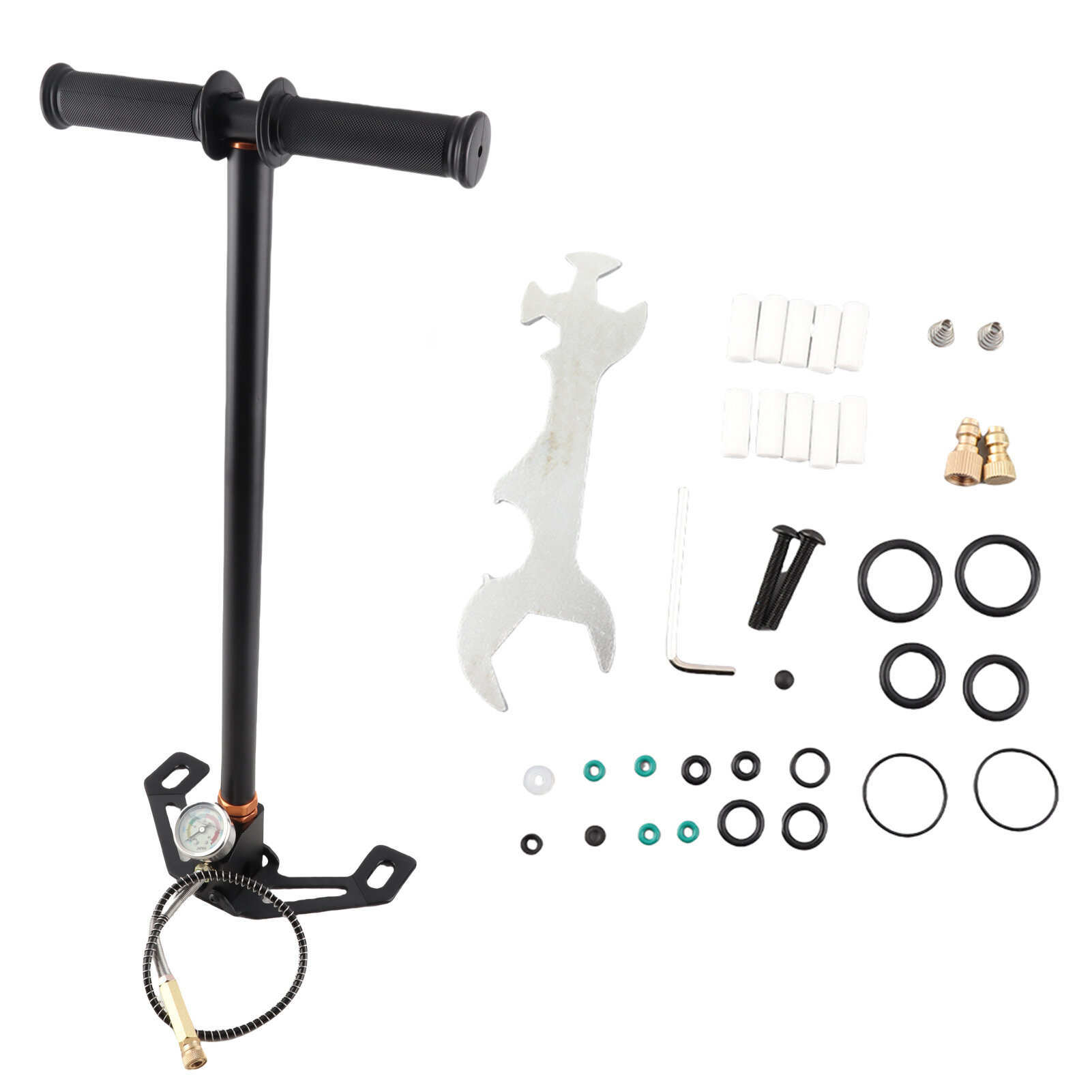 Воздушный компрессор PCP с водяным охлаждением, ручной, складной, высокого давления, 40 МПа, с масло-водяным сепаратором для газовых баллонов