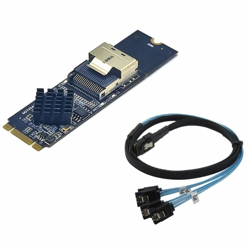 Плата расширения M.2 NVME to SFF 8087 - с кабелем