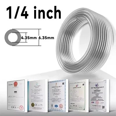 TPU шланг пневматический 1/4 дюйма, прозрачный, 1M