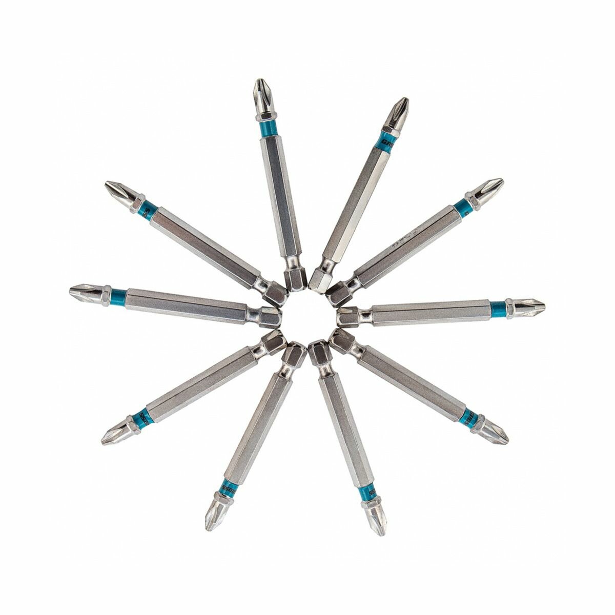 Набор бит инструментальных GROSS PH №2, длина 70 мм, хвостовик 1/4 дюйма, 10 шт (11378)