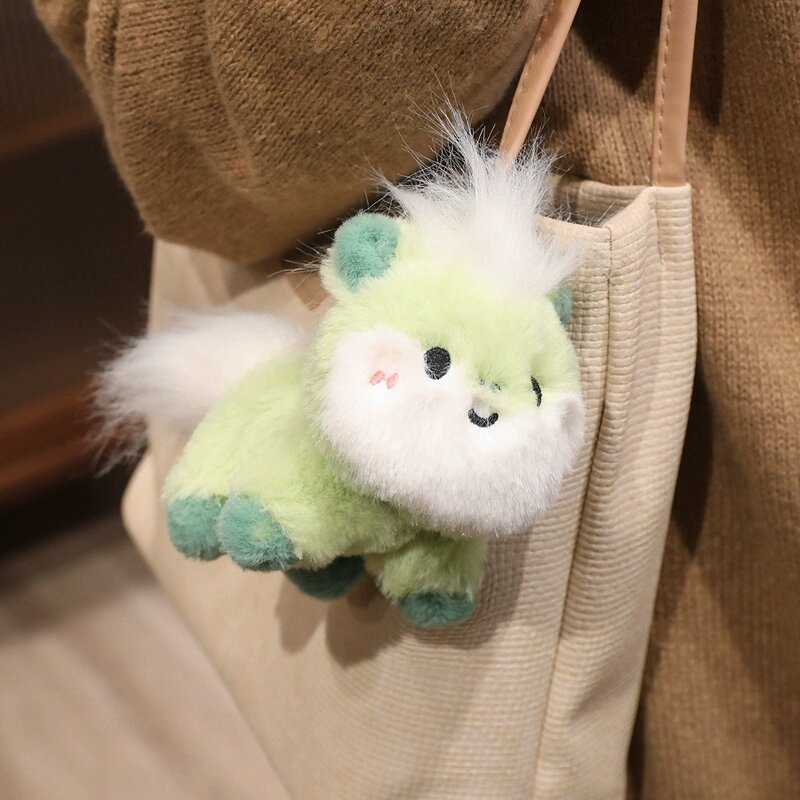 Милый плюшевый кулоны-игрушки в виде пони, подвески для сумок, талисманы Года Лошади Подвеска в виде зеленого пони на