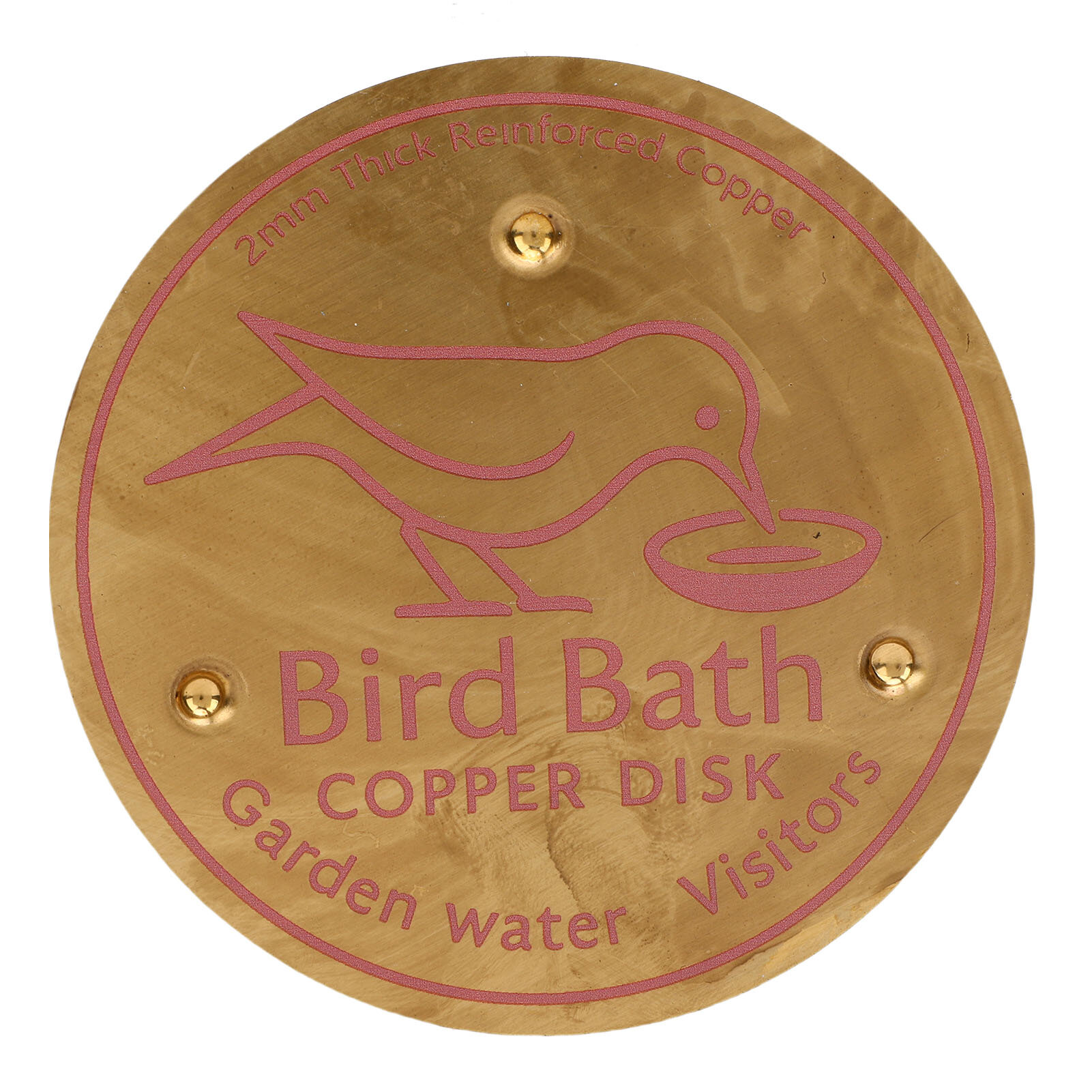 Птичья ванна медный диск 99,99% чистого чистка меди из медь толщиной 1 мм с стабильной тройной точкой опоры для на открытом воздухе миски для птиц Весь сезон Использование b