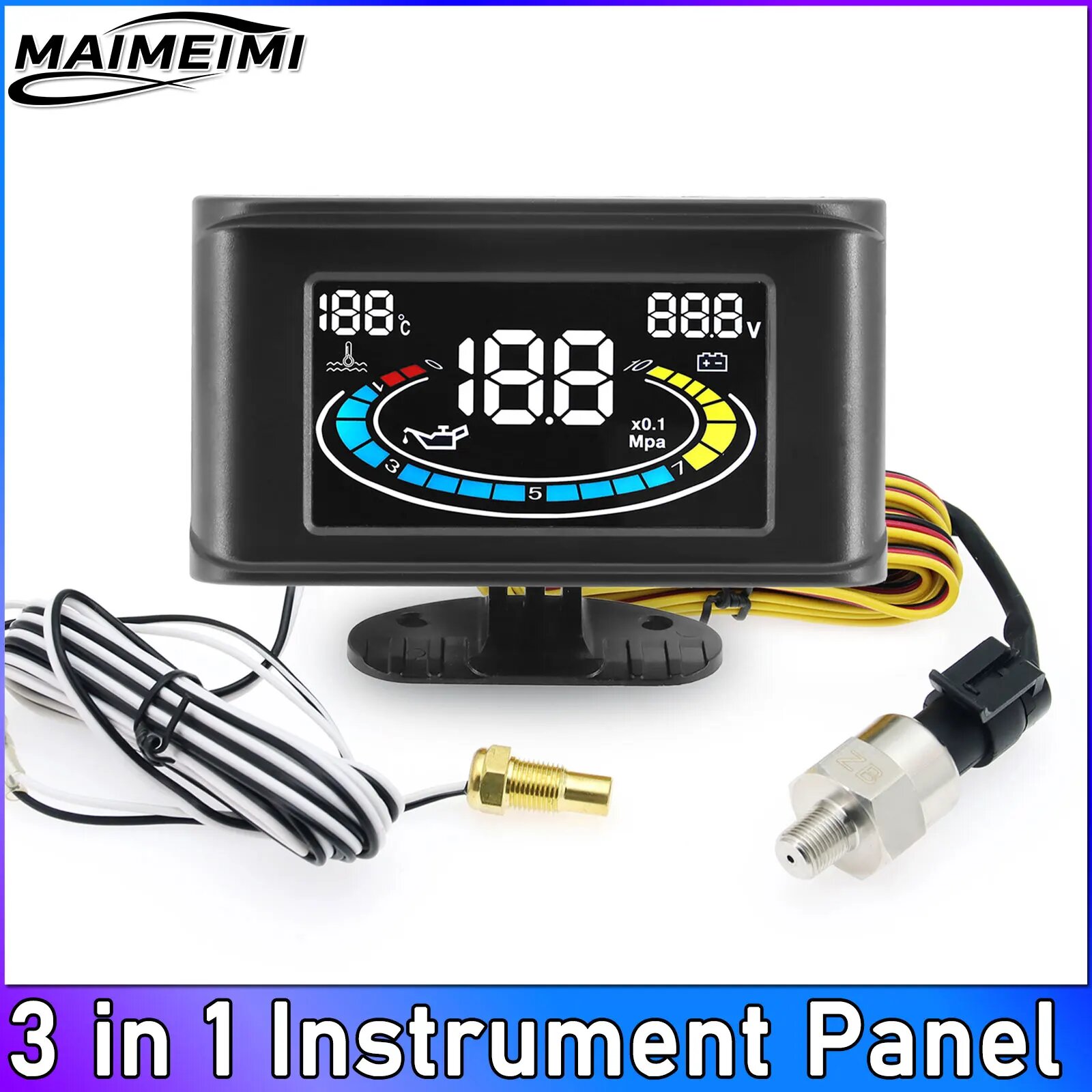 Автомобильный Цифровой Датчик, Датчик Температуры Воды С ЖК-дисплеем, Вольтметр, Манометр Масла, Индикатор Уровня Топлива, 12 В