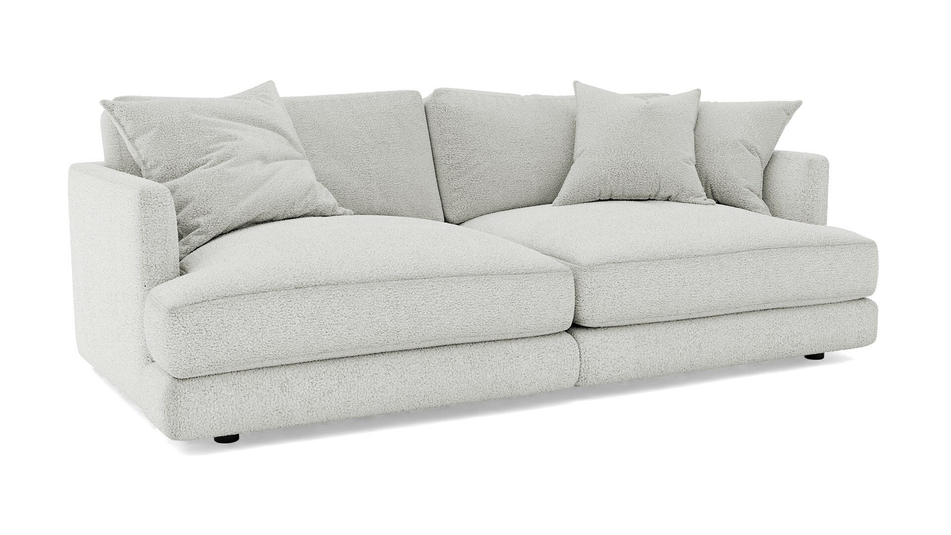 Диван Ибица 2 Camel 02 NEW 212x105x87 см, белый Букле, еврокнижка Дом мебели для вас