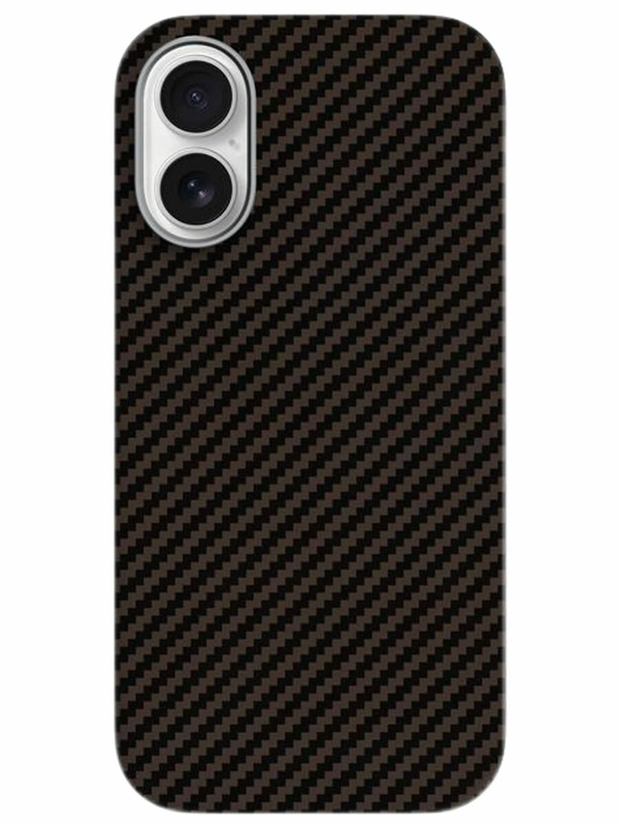 Чехол на iPhone 17, кевлар (арамид) сверхпрочный, коричневый