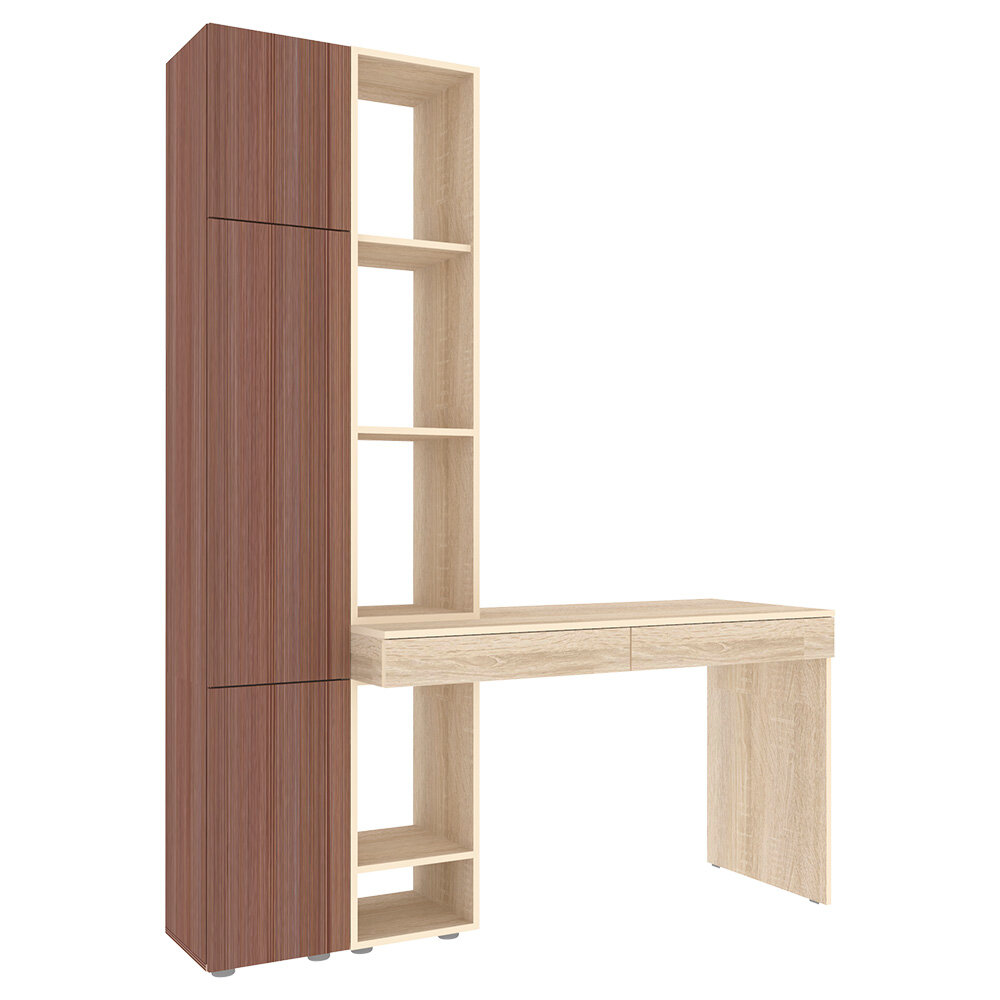 Стол письменный со стеллажом 1512 Дуб Сонома Бодего Темный