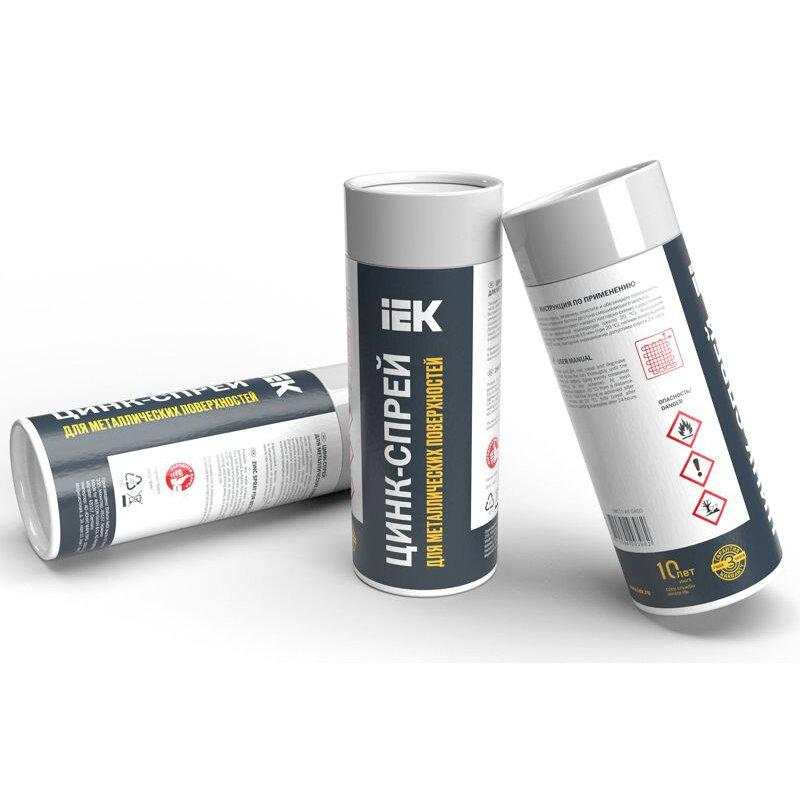 Цинк-спрей для металлических поверхностей 400мл, IEK CAC11-AP-0400 (1 шт.)