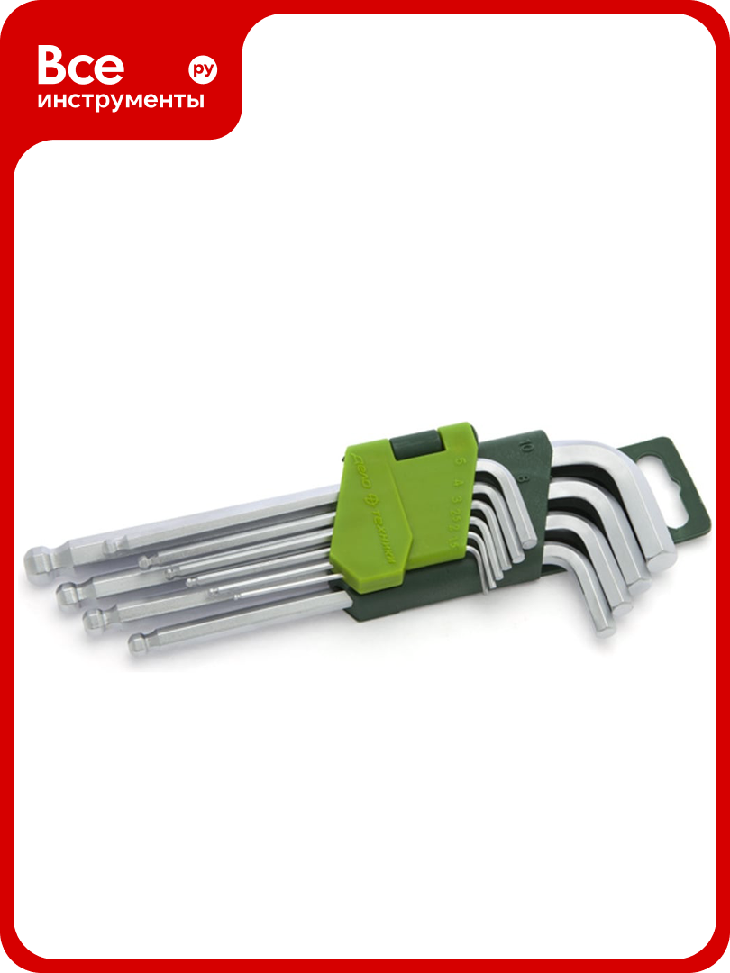 Набор ключей Дело Техники шестигранных с шаром 10шт. 562101, для увеличения твердости материал