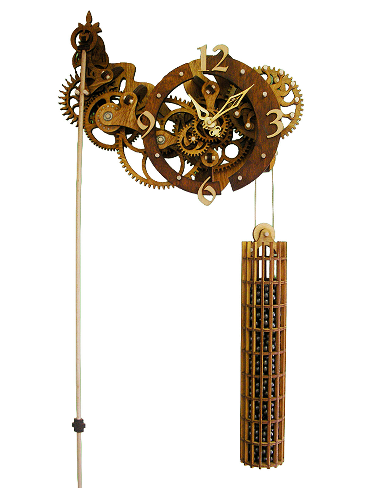 Механические деревянные часы, сборная модель для начинающих, 40 часов, 340х270х80 мм, Россия