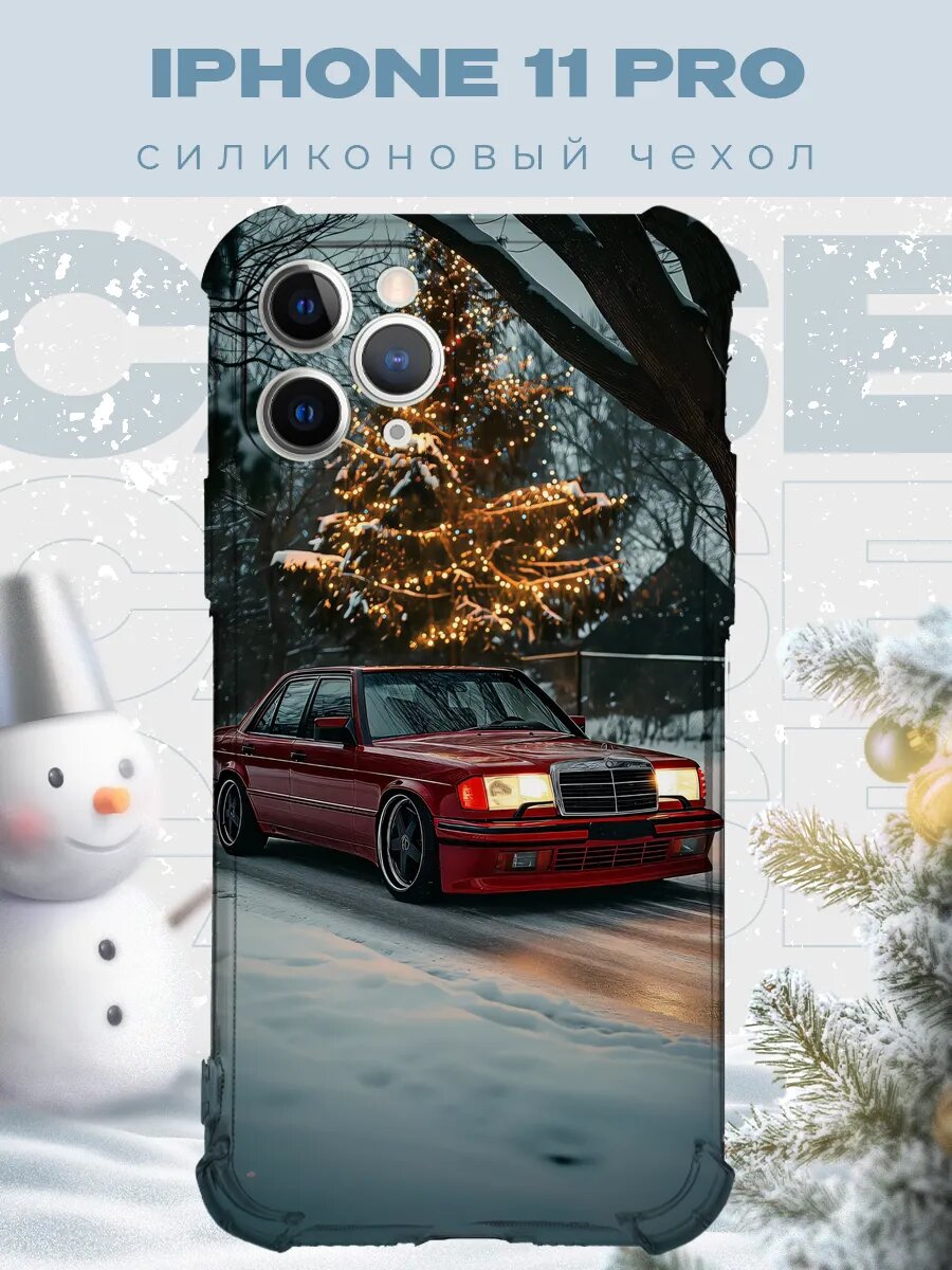 Новогодний чехол для телефона iPhone 11 Pro бмв
