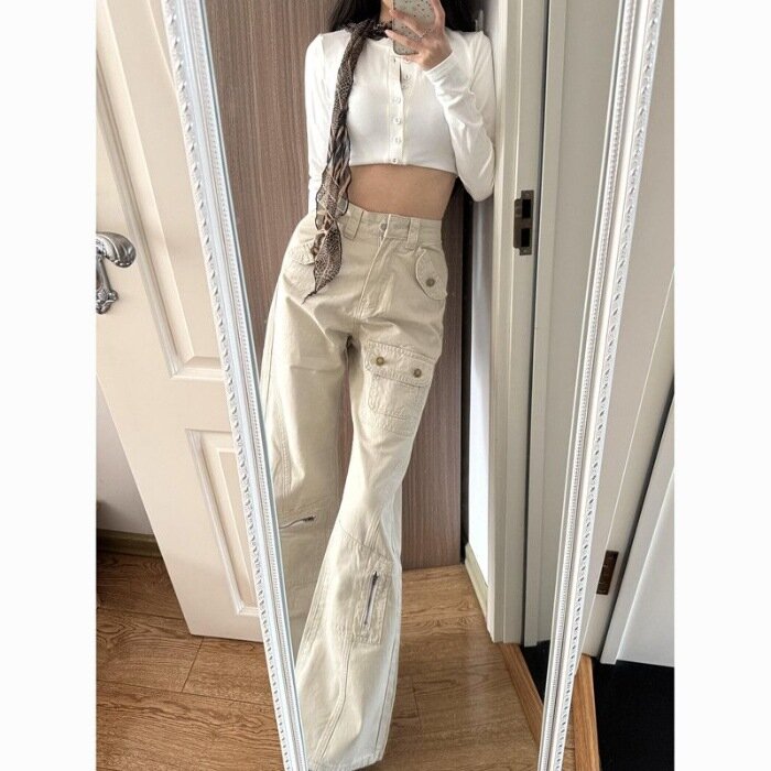 LUO Джинсы для стрит-данса Девушки Легкие Модные Хлопок, Размер_XL