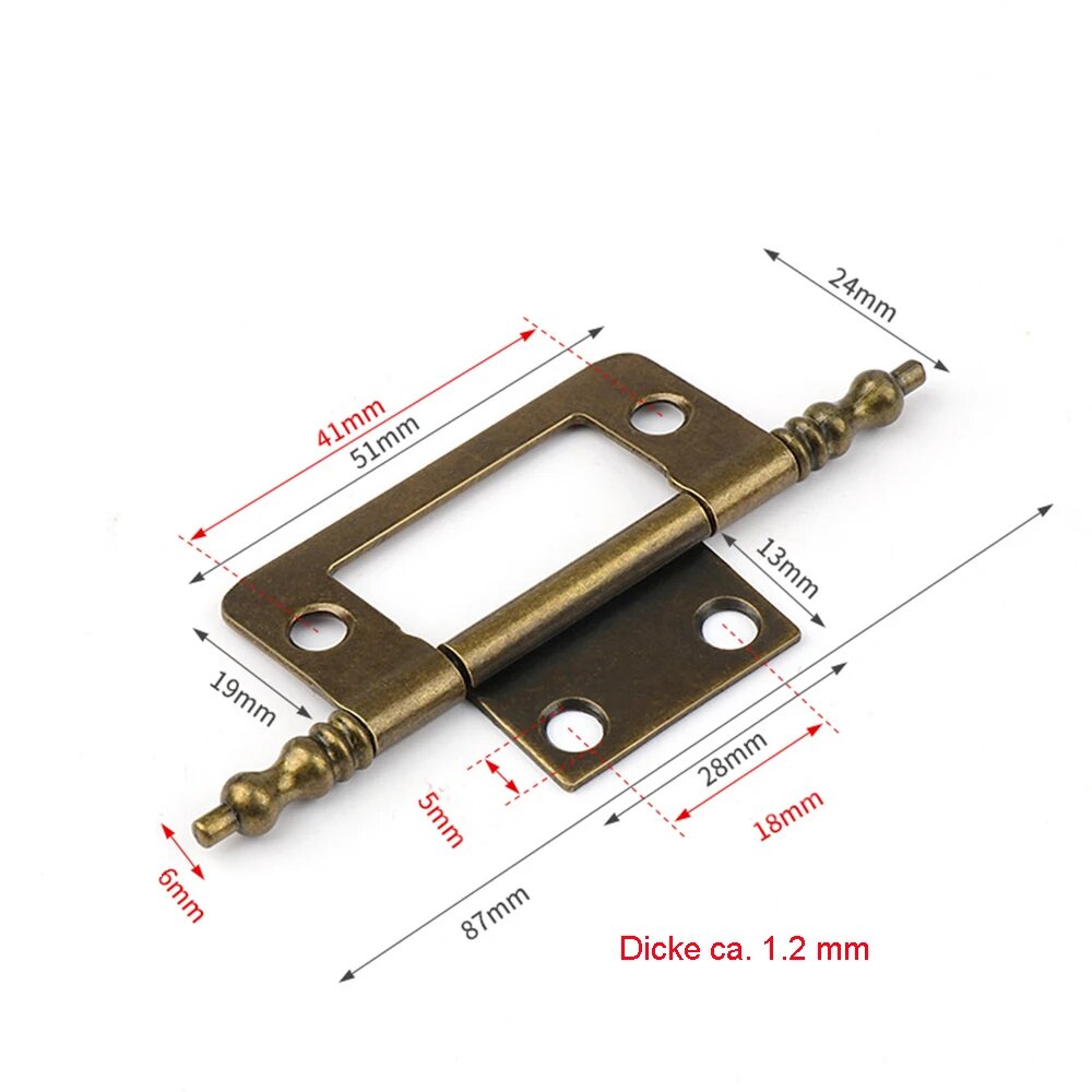 Мебельные петли стальные 2 шт 24x87mm Bronze