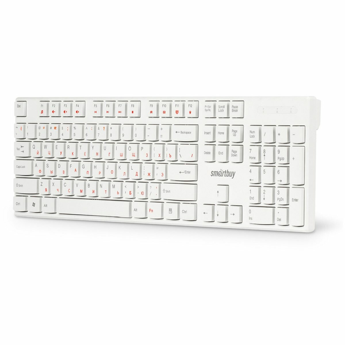 Клавиатура SmartBuy One 238, USB мультимедийная, белая (SBK-238U-W)