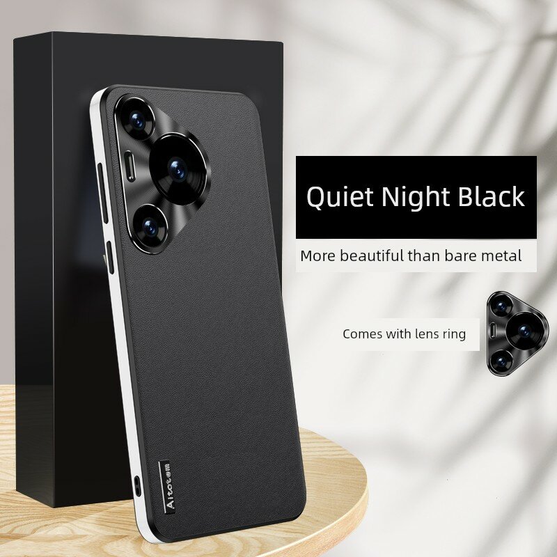 Сумка Huawei Pura 70 Pro+ из натуральной кожи в цвете Цзинь Я Хэй — ультра-тонкая ударопрочная с встроенным кольцом для