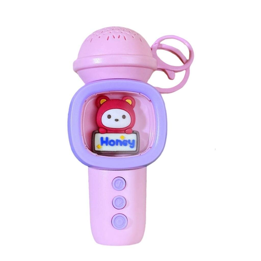 Детский микрофон-брелок с записью голоса, Розовый