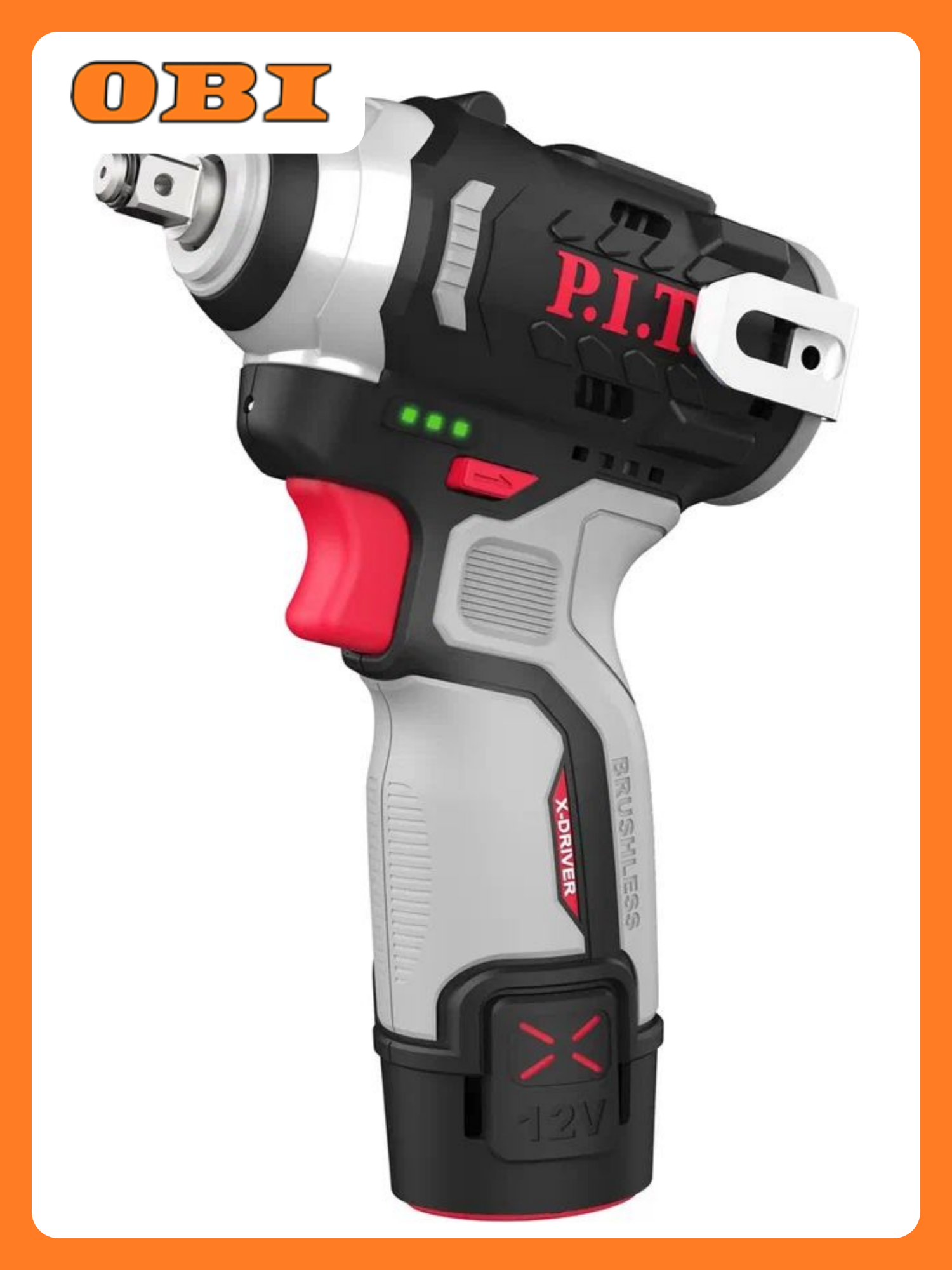 Гайковерт аккумуляторный бесщёточный P.I.T. PIW12K-120A/1 12В АКБ и ЗУ