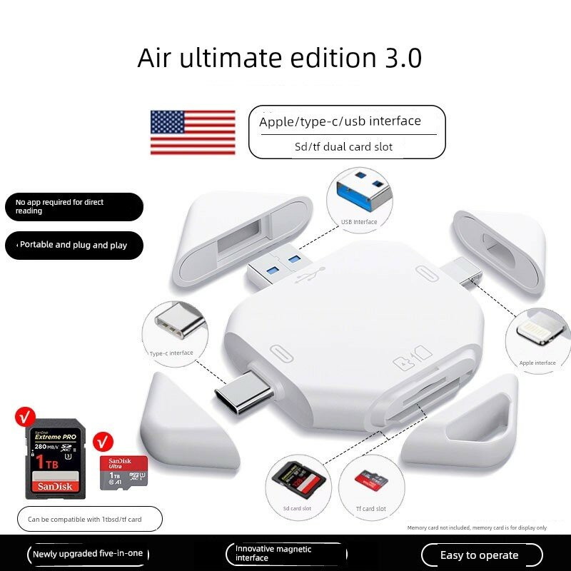 Версия Air 3.0 карт-ридер SD TF для прямого подключения и использования без необходимости в приложении