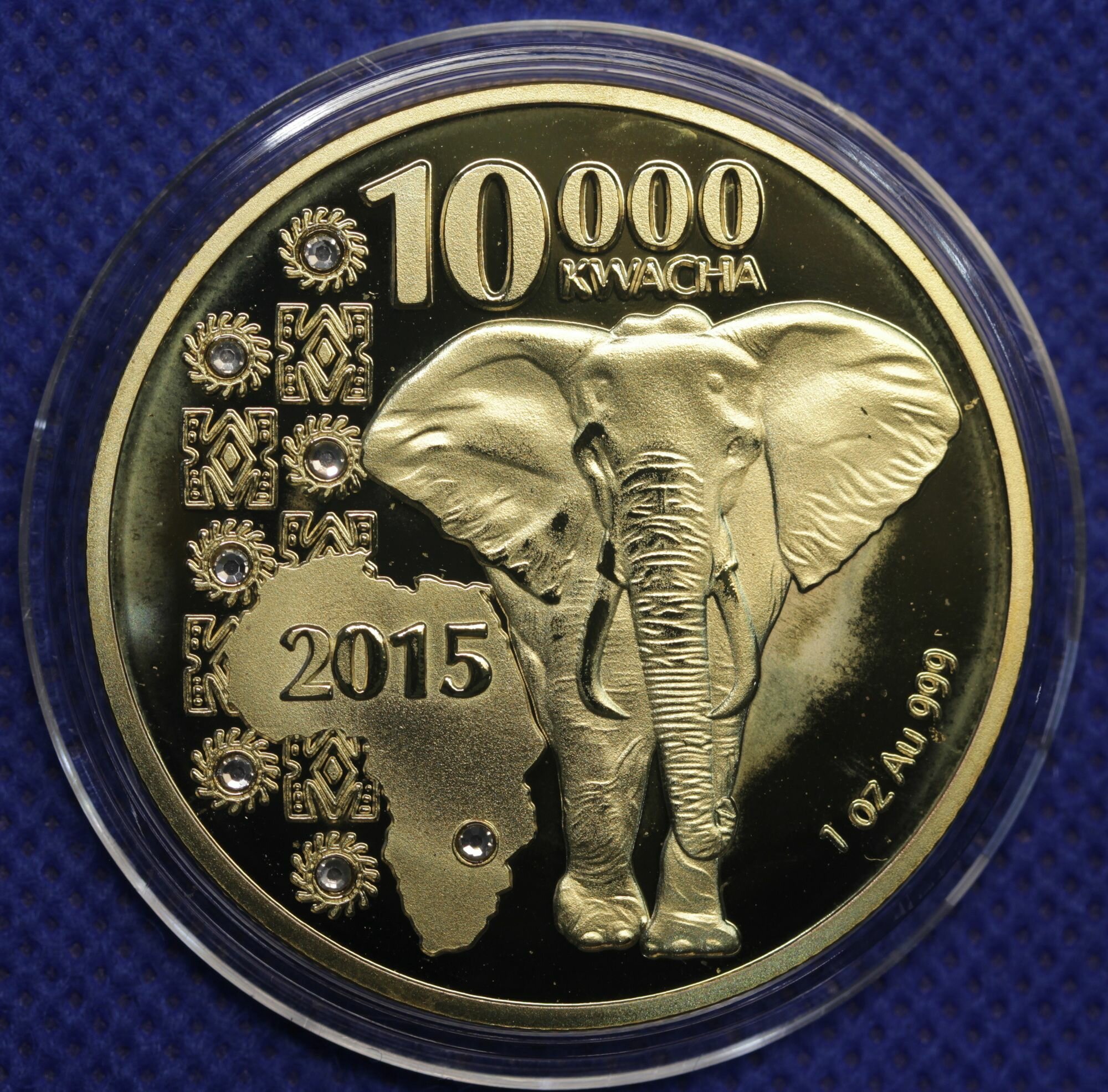 Монета 2015 года Слон Замбия Животные Африки. Копия монеты