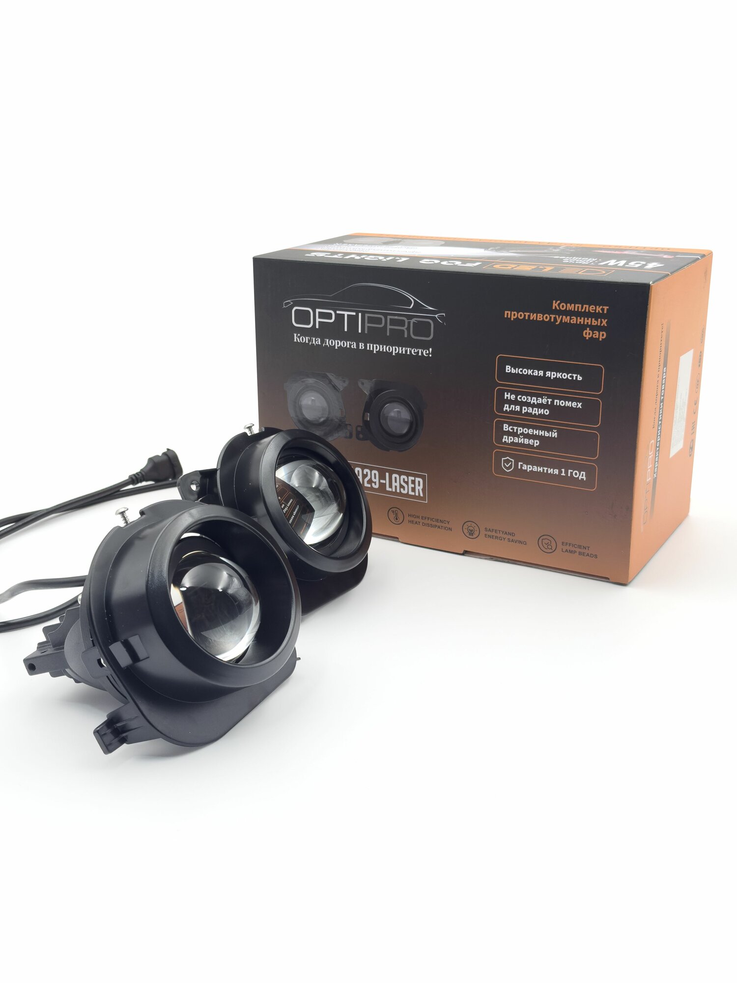 Светодиодные противотуманные фары с линзой LED на BMW 5 2013-2016 / лед противотуманки птф на БМВ 5 ф серия