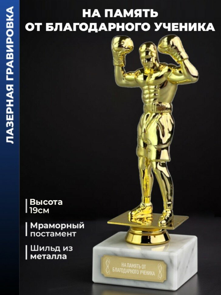 Статуэтка Бокс "На память от благодарного ученика"
