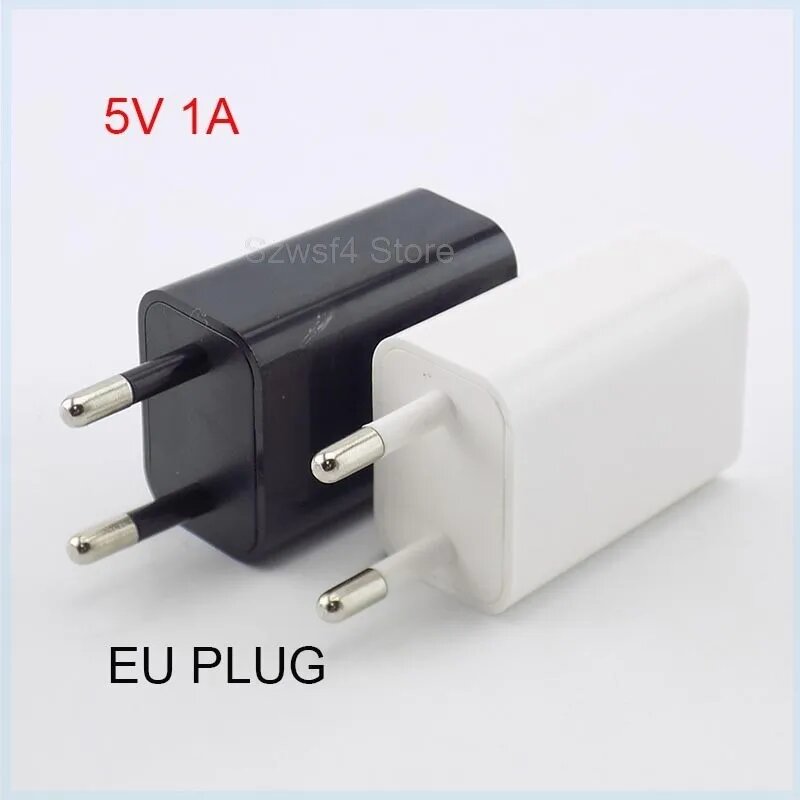 Зарядное устройство для телефона Блок питания 5 В 1 А 2 А 3 А Дорожный USB-адаптер Настенное настольное зарядное устройство Зарядка Power Bank Вилка европейского/американского стандарта E4 5V 1A EU PLUG, белый
