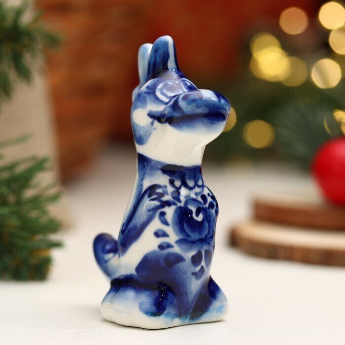 !09 Сувенир (набор 2 штуки) "Дракон Ацелот - девочка", гжель