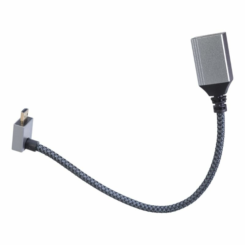Кабель HDMI female to Micro male HD video cable 4K-черный, металлический