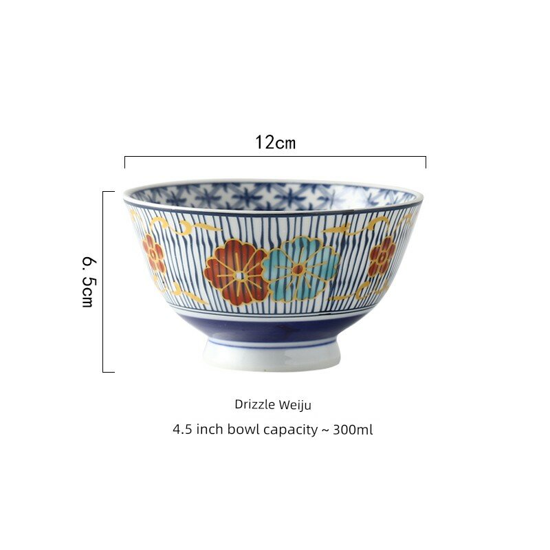 Японская посуда доступная роскошная ретро миска для риса керамическая миска для супа салатница миска для закусок миска