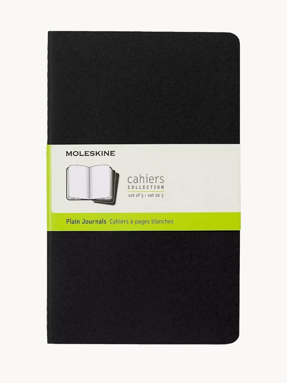 Набор блокнотов Moleskine Cahier Journals QP318 Large 130х210мм, обложка картон, 80стр, нелинованный, черный (3шт)
