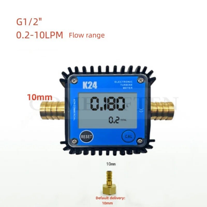 Цифровой расходомер G1/4" G1/2" для жидкостей 0.2-10PLM 10mm