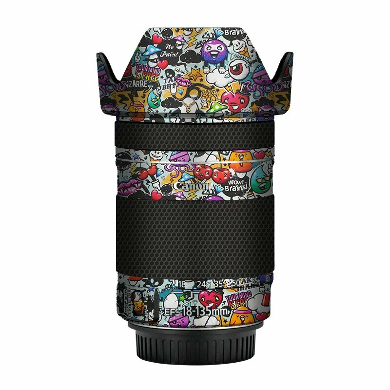 Защитная пленка для объектива Canon EF-S 18-135mm f/3.5-5.6 IS с матовым 3M клеем и уникальным рисунком элемента