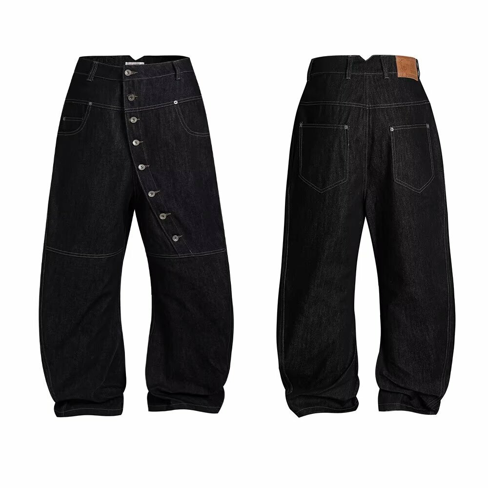 JYL Джинсы Женские Карго Винтажные Большие Карманы Стильные Деним, Размер_XXXL