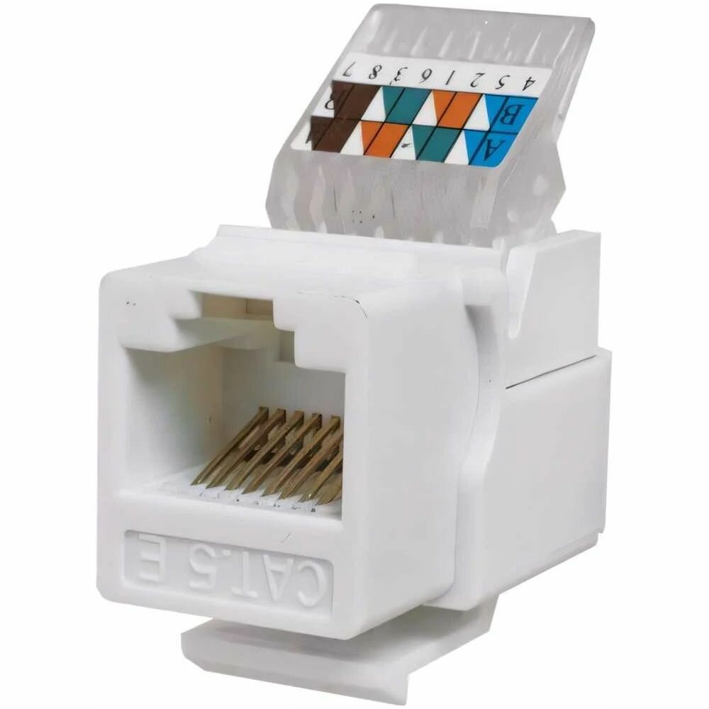 Модуль Keystone SUPRLAN Jack 8P8C /RJ-45/, UTP, Cat.5e. заделка без инструмента, белый 10-0312