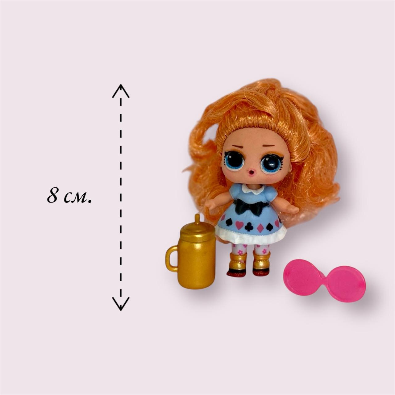 Кукла LOL Surprise OMG "Шарнирный пупс", с голубым платьем, светлый хвост