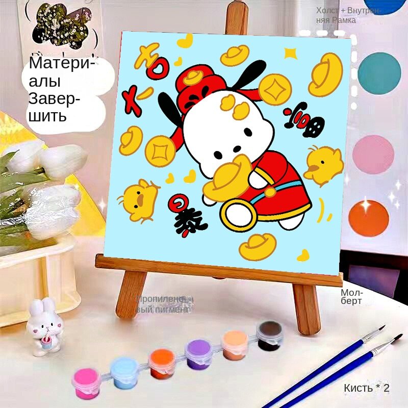 Цифровая картина маслом 20*20, аниме, раскраска маслом, ручная роспись маслом, декор для спальни.
