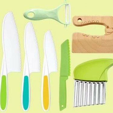 Набор детских ножей для детского сада, нож для нарезки фруктов, разделочная доска, набор для обучения приготовлению детского питания, нескользящий очиститель фруктов