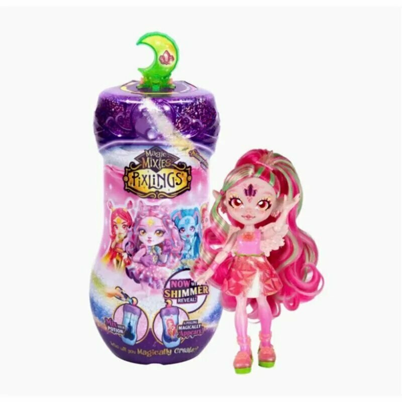 Magic Mixies Pixlings Shimmerverse Series Faye / Сочлененная волшебная кукла-сюрприз, модная блестящая пиксельная кукла с замечательными аксессуарами