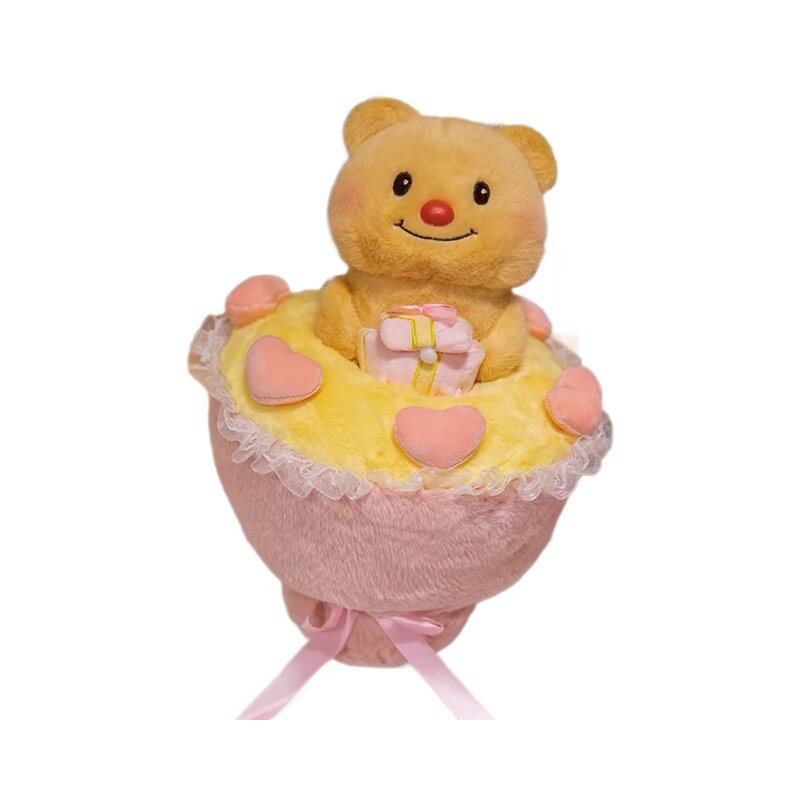 Букет плюшевый мишка Масло, плюшевая кукла, подарок на выпускной сезон, подарок на день рождения для подруг, подарок на День святого Валентина 520, кукла, сценарий применения: признание 520, подарок на День святого Валентина Киси, подарок подруге,