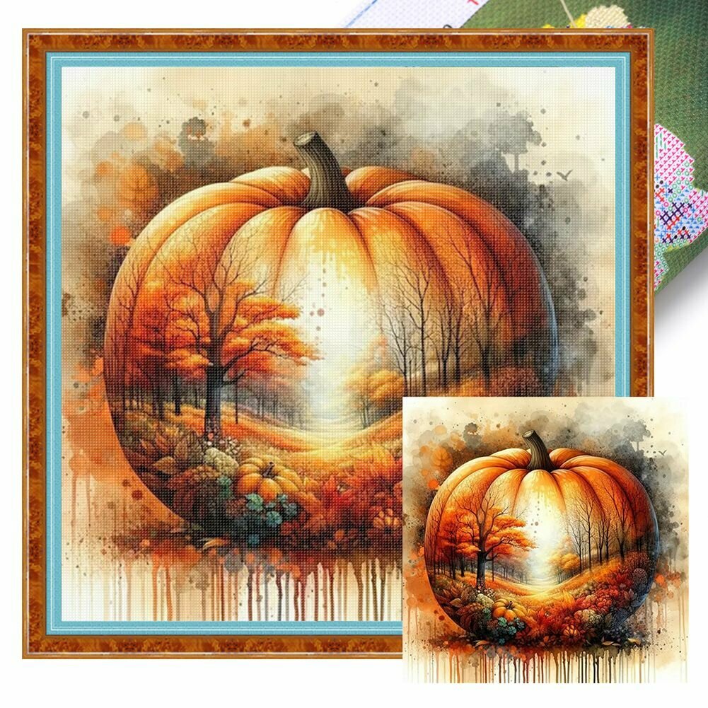 Набор для вышивания крестом Тыква осенью, 11CT, 3 нити