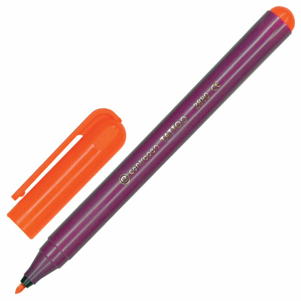 Фломастеры для кожи 4 цвета CENTROPEN "Tattoo", + 16 трафаретов, смываемые, 2880/4BL, 628800405, 151186