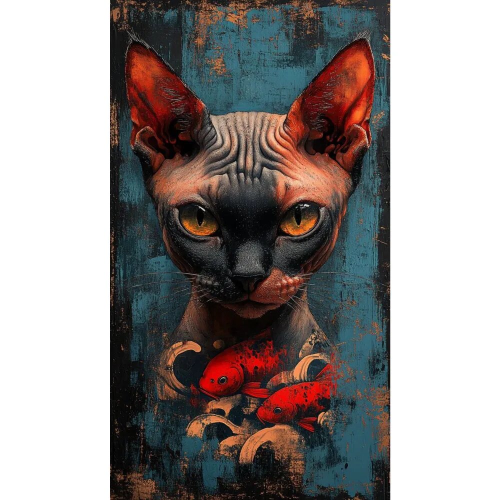 Алмазная Картина "сфинкс, Кот" 40х50 См Алмазная Вышивка / Картина Стразами Подарков