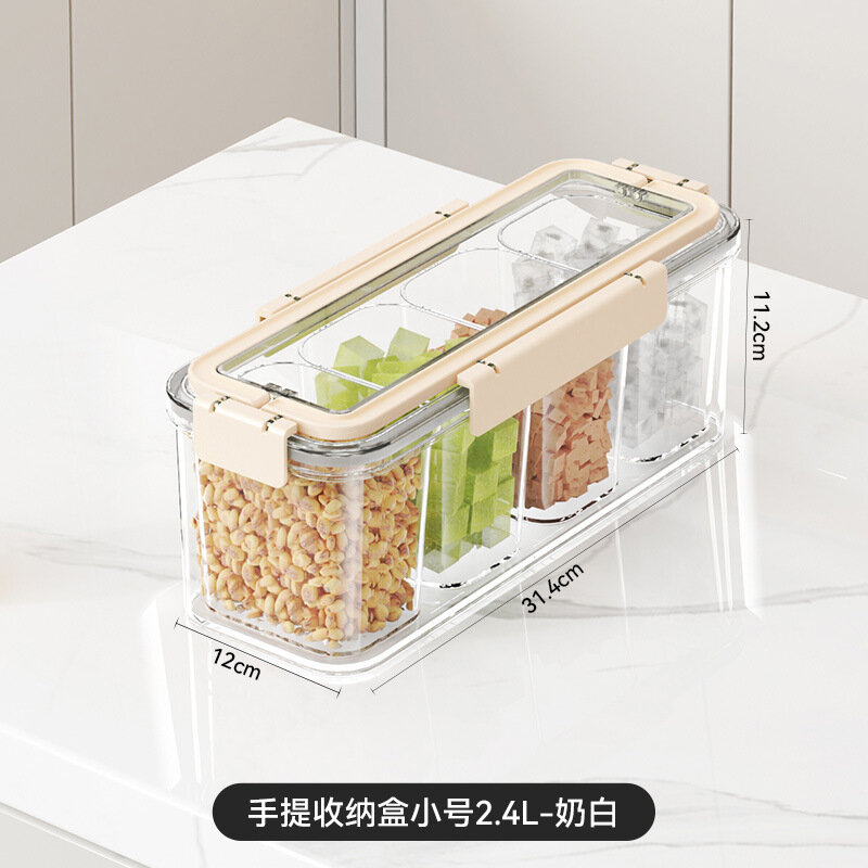 Коробка для хранения специй, пищевой класс, портативная, с отделениями, большая емкость, кухонная, домашняя, герметичная, влагонепроницаемая, коробка для сухих ингредиентов