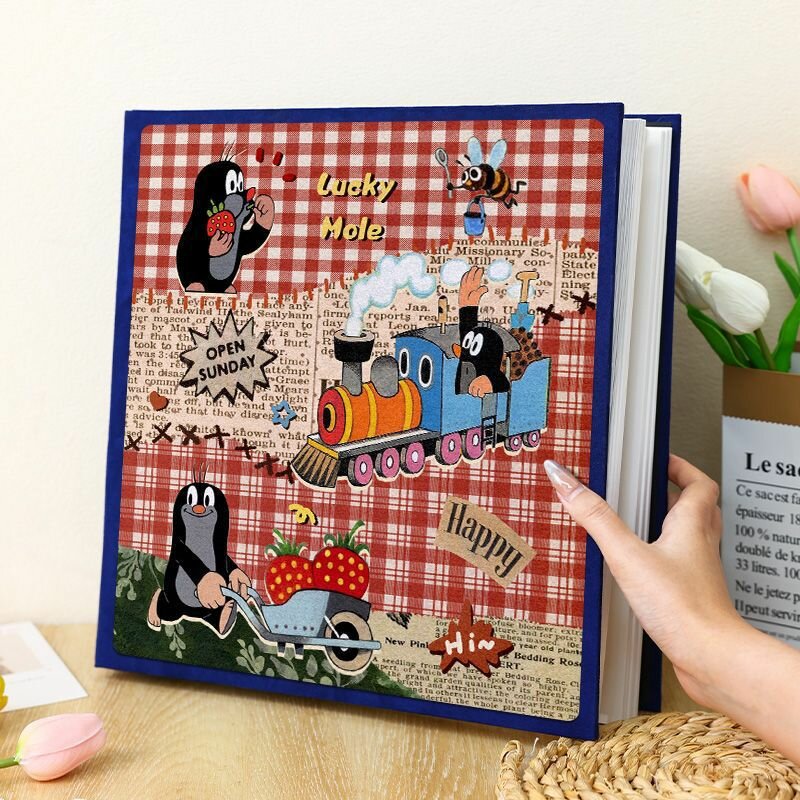 Самоклеящийся ламинированный фотоальбом для детей большой емкости, альбом для памяти роста, хранение семейных фотографий, неограниченный размер для пар