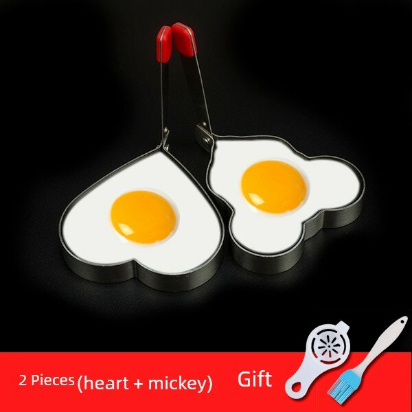 Форма для жарки яиц из нержавеющей стали 304, яйцеварка, антипригарная форма для яиц-пашот в форме сердца, форма для