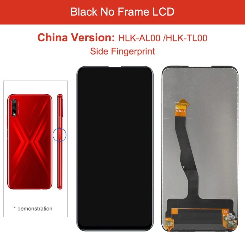 6,59 "ЖК-дисплей для Honor 9X Global STK-LX1 ЖК-дисплей с сенсорным экраном и рамкой в сборе с дигитайзером для Honor 9X Pro, экран дисплея China No Frame