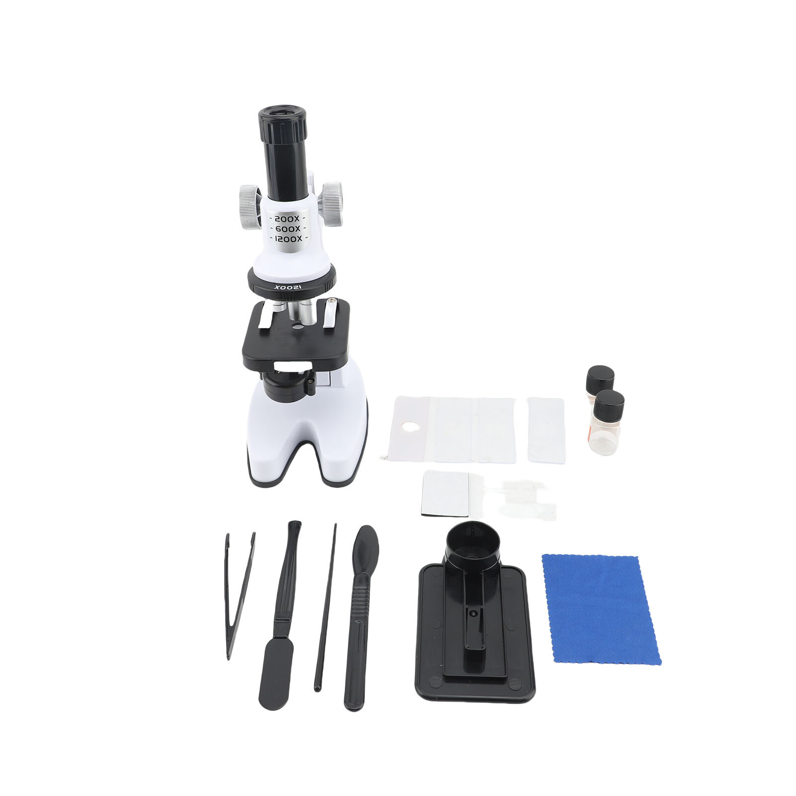 Детский портативный микроскоп с увеличением от 200 до 1200 раз, научный набор для начинающих с мягкой светодиодной подсветкой.