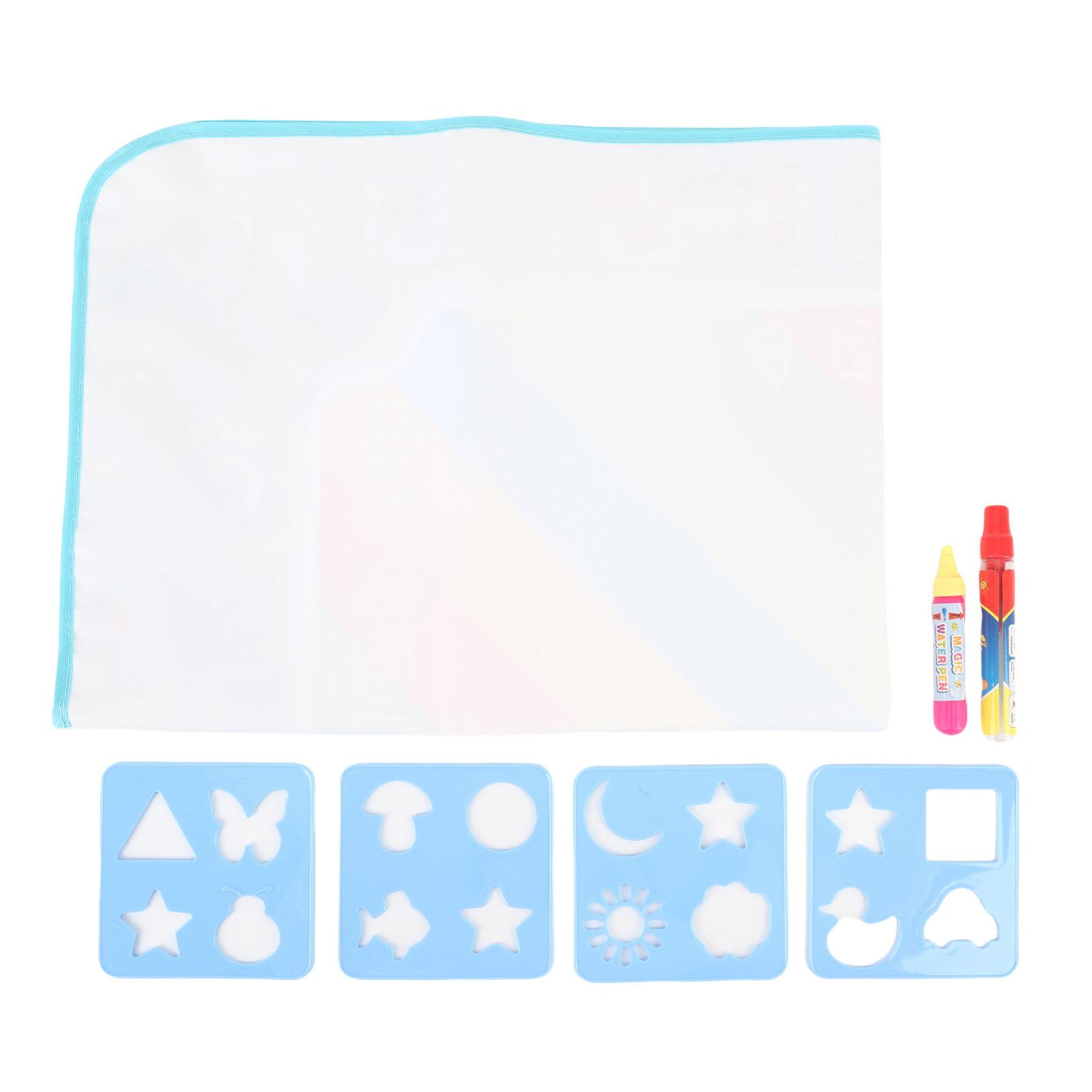 Многоразовый большой коврик для рисования водой, доска для рисования акварелью, алфавит, фрукты, животные, развивающая игрушка с ручками.